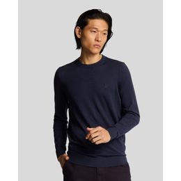 Lyle & Scott Lyle & Scott Rundhalspullover aus superfeiner Baumwolle &ndash; Marineblau