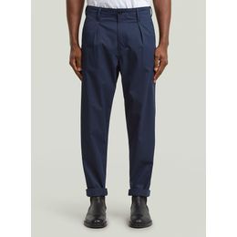 G-Star Raw G-STAR Herren Chinohose "Pleated Chino Relaxed Tapered", blau, Gr. 32, Obermaterial: 75% Polyester, 25% Elastomultiester, Hosen