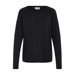 oxmo Damen Strickfleece-Pullover "Strickpullover OXKeana", schwarz, Gr. L, Obermaterial: 50% Viskose CV. 28% Polyester PES. 22% Nylon NY., Pullover
