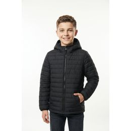 Columbia Jungen Steppjacke "Powder Lite II Hooded Jacket", schwarz, Gr. M, Web, Obermaterial: 100% Polyester. Futter: 100% Polyester. Wattierung: