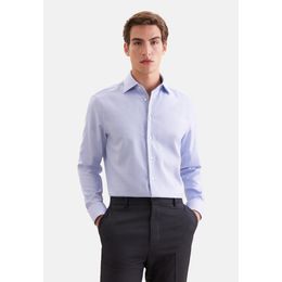Seidensticker Herren Businesshemd "Schwarze Rose", blau, Gr. 38, Strukturmuster, 100% Baumwolle, Hemden, Regular 1/1 Kentkragen Struktur