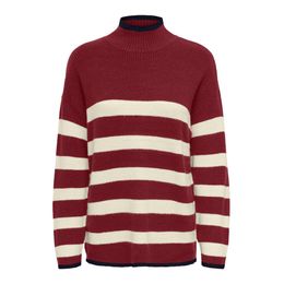 Only Pullover 'ONLKATIA' Damen Gr&ouml;&szlig;e L weinrot / wei&szlig;