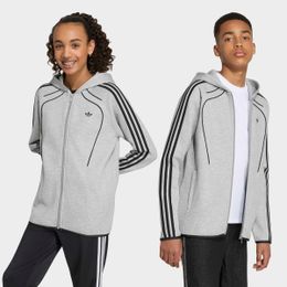 M&auml;dchen Kapuzensweatjacke "SPACER", grau, Gr. 170, adidas originals, Obermaterial: 67% Polyester, 33% Baumwolle, Sweatjacken, f&uuml;r Kinder, mit
