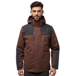 Jack Wolfskin Herren 3-in-1-Funktionsjacke "JASPER 3IN1 JKT M", braun, Gr. S, Obermaterial: 100% Polyester, Jacken, mit abnehmbarer, gef&uuml;tterter