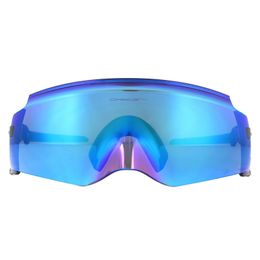 Oakley Wrap Herren Poliert Schwarz Prizm Sapphire Sonnenbrille