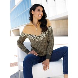 Classic Basics Damen Troyer "Pullover", beige, Gr. 54, gemustert, 100% Polyacryl, Pullover