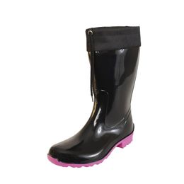 Regenliebe Gummistiefel de Fieselregen Langschaft in schwarz/fuchsia | Gr.: 37