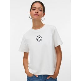 V&eacute;ro Moda VERO MODA Damen Kurzarmshirt "VMSARA METTE SS TOP BOX JRS GA NOOS", wei&szlig;, Gr. XL, bedruckt, Jersey, Obermaterial: 100% Baumwolle, Shirts, Baumwolle,