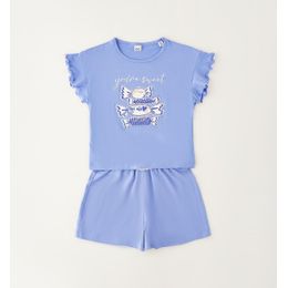 IDO M&auml;dchen Shorts "BABY GIRL SUMMER SET"light blau, Gr. 128, 94% Baumwolle, 6% Elasthan - 95% Baumwolle, 5% Elasthan, Hosen