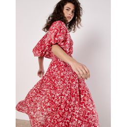 Apricot Damen Midikleid "Midikleid", rot, Gr. 38, gebl&uuml;mt, Obermaterial: 80% Viskose CV. 20% Nylon NY., Kleider, mit Rosenmuster