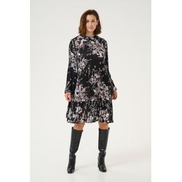 Kaffe Kleid KArikka Loose fit in Black/White Painted Flower | Gr.: 38