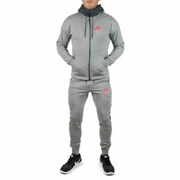 Nike Air Herren Fleece-Trainingsanzug Full Set Grau