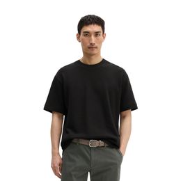 Marc O'Polo MARC O'POLO Herren T-Shirt "mit feiner Struktur", schwarz, Basic, Gr. M, unifarben, Obermaterial: 98% Baumwolle, 2% Elasthan, Shirts