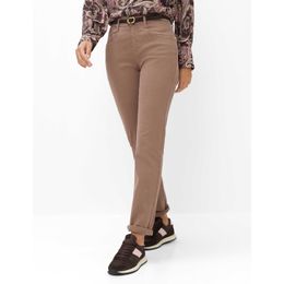 Brax Damen 5-Pocket-Jeans "Style CAROLA", braun, Gr. 21, Denim/Jeans, 96% Baumwolle, 4% Elasthan, Jeans