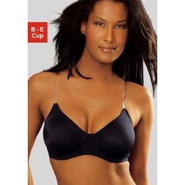 Damen T-Shirt-BH, NUANCE BY LASCANA, Gr. 80, schwarz, Microtouch, Obermaterial: 82% Polyamid (TACTEL), 18% Elasthan (LYCRA), Basic, BHs, mit B&uuml;gel &