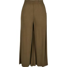 Urban Classics Damen Bequeme Jeans "Urban Classics Damen Ladies Modal Culotte", braun, Gr. S, unifarben, 77% Modal, 23% Polyester, Jeans