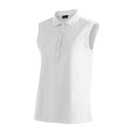 Maier Sports Damen Poloshirt "Ulrike sleeveless", wei&szlig;, Gr. 46, 100% Polyester, Shirts, Damen Polo, leichtes Shirt, &auml;rmelloses Funktionsshirt,