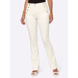 Inspirationen Damen Bootcut-Jeans, beige, Gr. 21, unifarben, 98% Baumwolle, 2% Elasthan, Jeans
