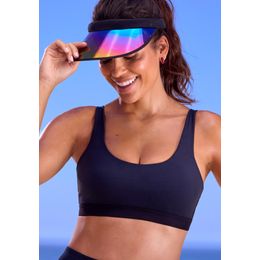 active by Lascana LASCANA ACTIVE Damen Sport-BH, Gr. XXL, schwarz, Microtouch, Obermaterial: 75% Polyamid, 25% Elasthan, BHs, ohne B&uuml;gel, mit extraweichem Padding -