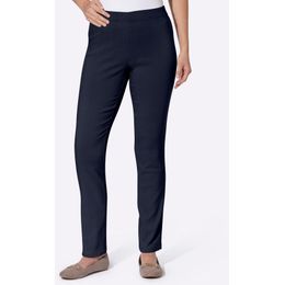 Classic Basics Damen Dehnbund-Hose, blau, Gr. 20, unifarben, 72% Viskose, 25% Polyamid, 3% Elasthan, Hosen