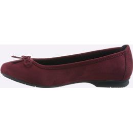 Jana Damen Ballerina, Gr. 42, rot, Textil, Schuhe