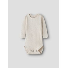 name it Jungen Langarmbody "NBNKAB LS BODY NOOS", Gr. 62, beige, Jersey, Obermaterial: 57% Baumwolle, 38% Modal, 5% Elasthan, unifarben, Bodys,