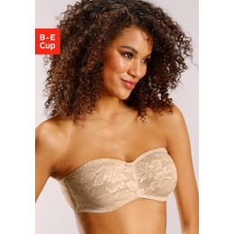 Damen B&uuml;gel-BH, NUANCE BY LASCANA, Gr. 95, braun, Spitze, Obermaterial: 88% Polyamid, 12% Elasthan, BHs, mit abnehmbaren Tr&auml;gern und Details aus