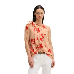 Marc O'Polo MARC O'POLO Damen Blusentop "aus bedrucktem Baumwoll-Voile", beige, Gr. 34, bedruckt, Obermaterial: 100% Baumwolle, Blusen