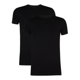 Herren T-Shirt "Men Body Fit R-Neck - 2PACK", schwarz, Gr. M, PETROL INDUSTRIES, Jersey, Obermaterial: 95% Baumwolle, 5% Elasthan, Shirts, Auch ideal