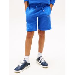 Tommy Hilfiger M&auml;dchen Sweatshorts "MONOTYPE GRAPHIC SWEATSHORT", blau, Gr. 3, unifarben, Web, Obermaterial: 80% Baumwolle, 20% Polyester, Hosen,