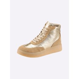 Andrea Conti Damen Sneaker, Goldfarben, Gr. 37, Sneakers & Schn&uuml;rer, Material: Rindsleder