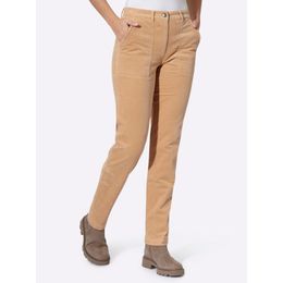 Heine Damen Cord-Hose, Braun, Gr. 44, R&ouml;hrenhosen, Material: Baumwolle