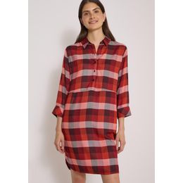 Cecil Damen Blusenkleid, rot, Gr. XL, kariert, Stoff, 100% Viskose, Kleider, Karomuster