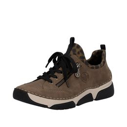 Rieker Damen Slip-On Sneaker, Gr. 38, braun, Lederimitat, Schuhe, Schlupfschuh, Halbschuh, Freizeitschuh mit weicher Innensohle