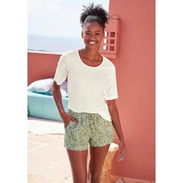 Lascana Damen Pyjamaoberteil, Natur, Gr. 36/38, Pyjamas, Material: Polyester