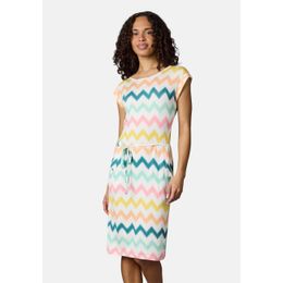 Ragwear Damen Sommerkleid "Taggien Print", bunt, Gr. L, Material: 95% Viskose, 5% Elasthan, Kleider, Leichtes, bequemes Midikleid mit Muster