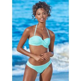 s.Oliver B&uuml;gel-Bandeau-Bikini, Blau, Gr. 38E, Damen, Bandeau-Bikinis, Material: Polyamid, Elasthan