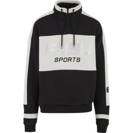 Fubu Herren Kapuzensweatshirt "Fubu Fubu Corporate Sprts Zip Hooded Check Sweatshirt", schwarz-wei&szlig;, Gr. M, 65% Baumwolle, 35% Polyester, Sweatshirts
