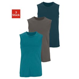H.I.S. H.I.S Herren Muscleshirt "Unterziehshirt, Unterhemd f&uuml;r Herren", gr&uuml;n, Basic, Gr. 9, unifarben, Single Jersey, Obermaterial: 100% Baumwolle, Shirts,