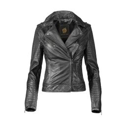 Apple of Eden Damen Lederjacke "Apple of Eden Lederjacke", schwarz, Gr. 44, uni, Obermaterial: 100% Lammleder LEL. Futter: 100% Polyester PES. 100%