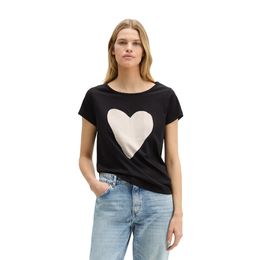 Marc O'Polo MARC O'POLO Damen T-Shirt "aus leichtem Single Jersey", schwarz, Basic, Gr. M, bedruckt, Obermaterial: 100% Baumwolle, Shirts