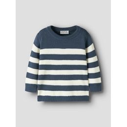 name it Jungen Strickpullover "NMMLOGAN LS LOOSE KNIT", blau, Gr. 92, gestreift, Strick, Obermaterial: 100% Baumwolle, Pullover, Baumwolle, loose fit