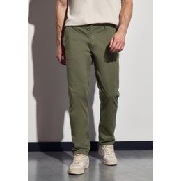 Street One MEN Herren Chinohose, gr&uuml;n, Gr. 36, unifarben, Web, 98% Baumwolle, 2% Elasthan, Hosen, aus Baumwolle mit Stretchanteil