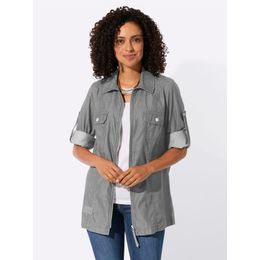 Casual Looks Damen Blusenjacke, grau, Gr. 42, 100% Baumwolle, Jacken