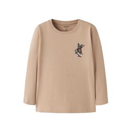name it Shirt 'NMMVux' Jungen Gr&ouml;&szlig;e 92 camel / hellbraun / weinrot / schwarz