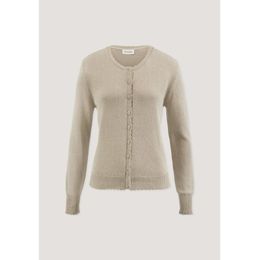 hessnatur Strick Jacke Regular aus Leinen mit Baumwolle und Viskose in taupe | Gr.: XXL