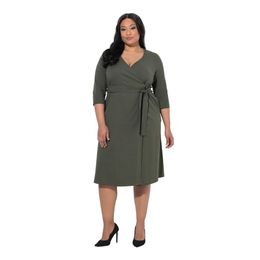 Ulla Popken Kleid in olivgrau | Gr.: 50-52