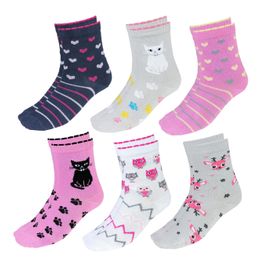 TUPTAM M&auml;dchen Kurzsocken "Socken Kinder Socken M&auml;dchen Jungen Bunt Gemustert 6er Pack", Gr. 27, rosa, Obermaterial: 76% Baumwolle CO. 22% Polyamid