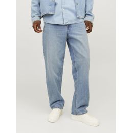 Jack & Jones JACK & JONES Herren Relax-fit-Jeans "JJIALEX mit cleanem Look und Taschenvielfalt", blau, Gr. 28, Abriebeffekte, Denim/Jeans, Obermaterial: 100%
