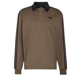 adidas originals Poloshirt '3-STRIPES RUGBY LONGSLEEVE' Herren Gr&ouml;&szlig;e XS braun / schwarz